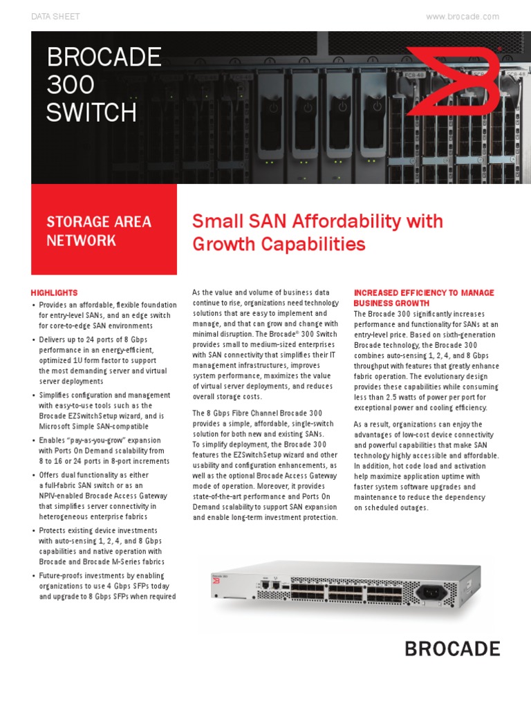 Brocade 300 Switch: Small SAN Affordability With Growth Capabilities ...