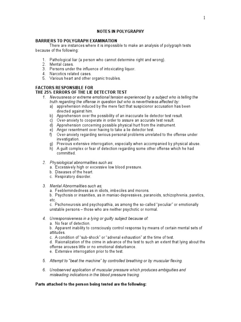 FINAL Notes in Polygraphy | PDF | Polygraph | Breathing FINAL Notes in Polygraphy | PDF | Polygraph | Breathing
