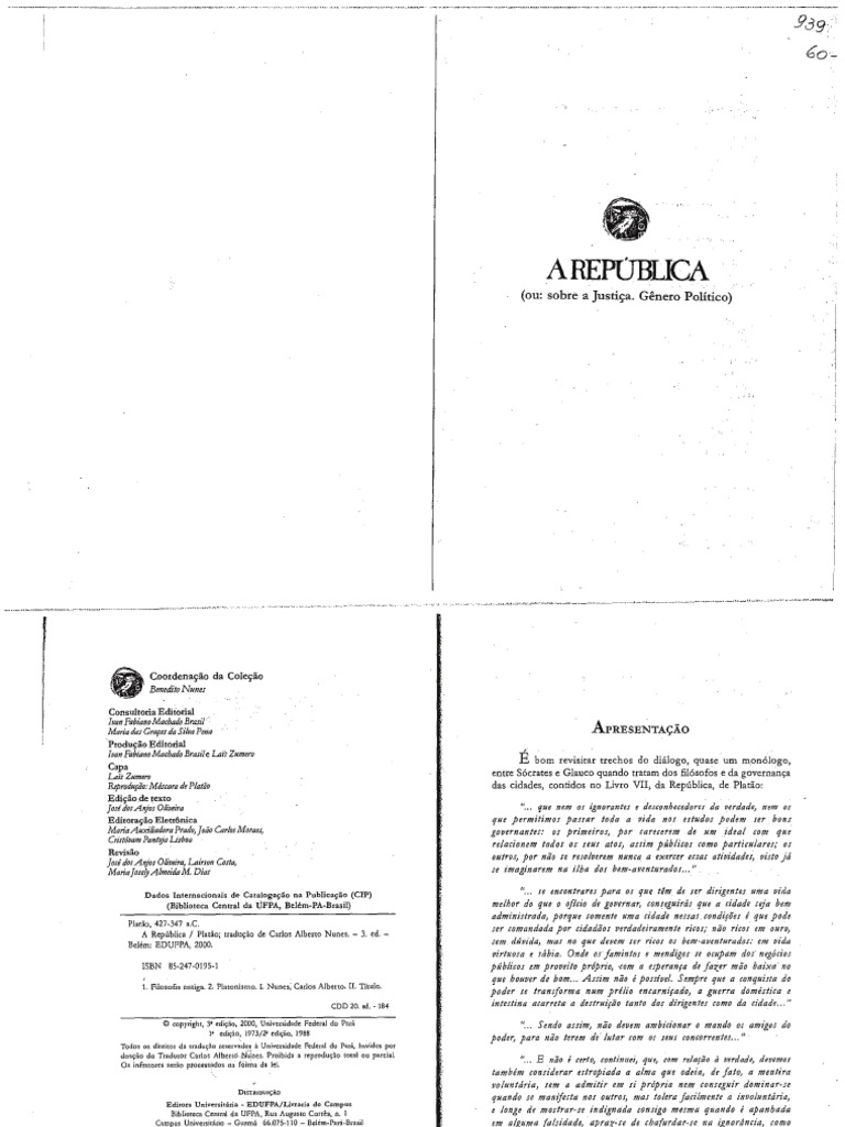 A República - Trad. Carlos Alberto Nunes | PDF
