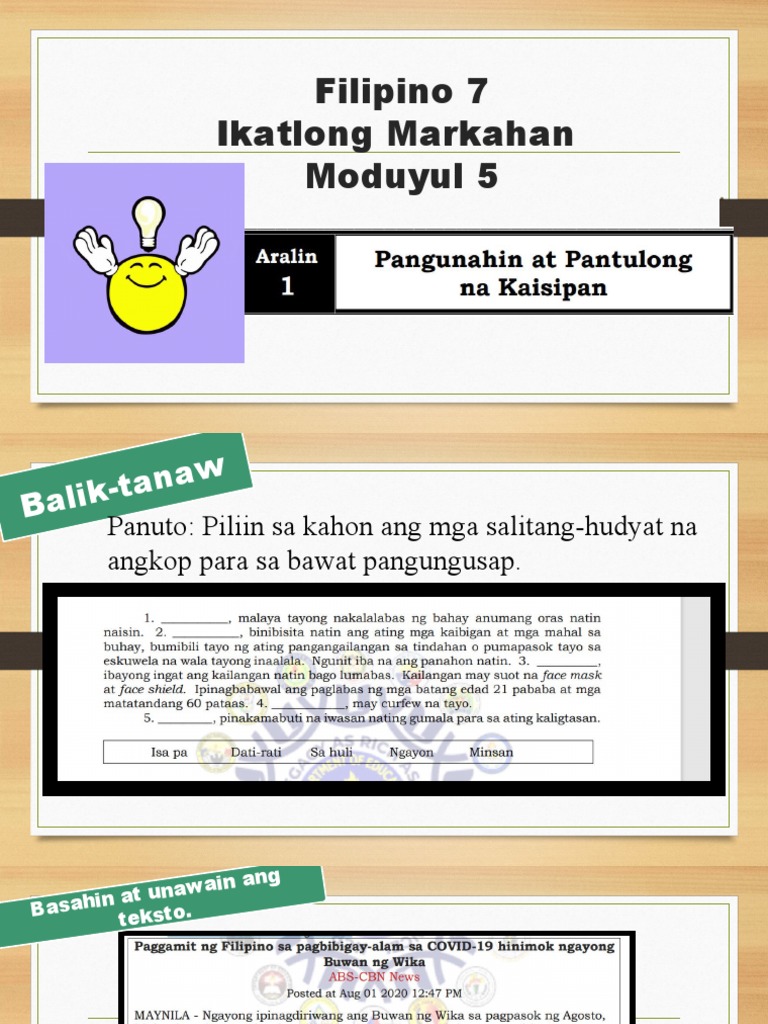 Filipino 7 Module 5 | PDF