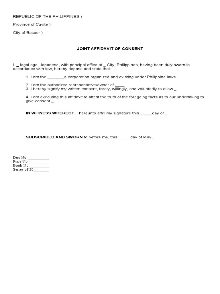 Affidavit of Consent | PDF