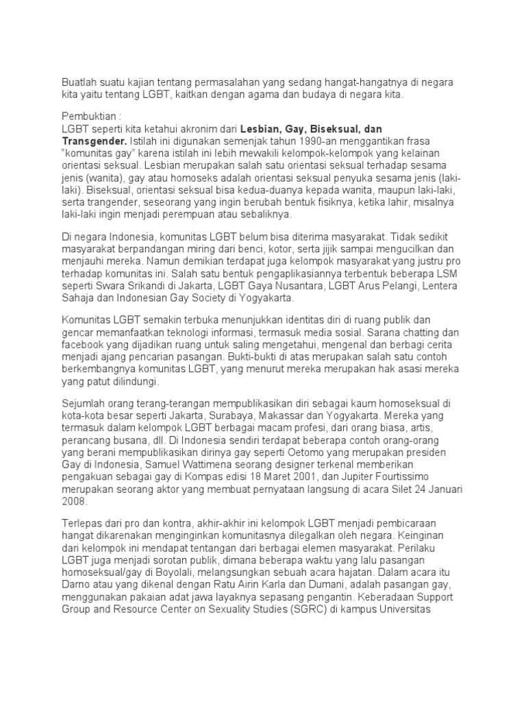 Essay Tentang LGBT | PDF
