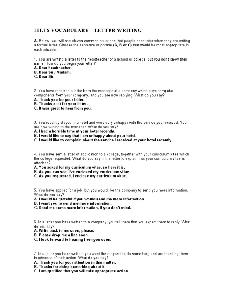 IELTS Formal Letter Guide | PDF | Paragraph