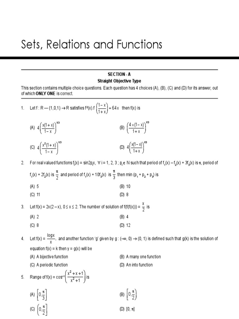 Sets, Relation and Function | PDF | Function (Mathematics ...
