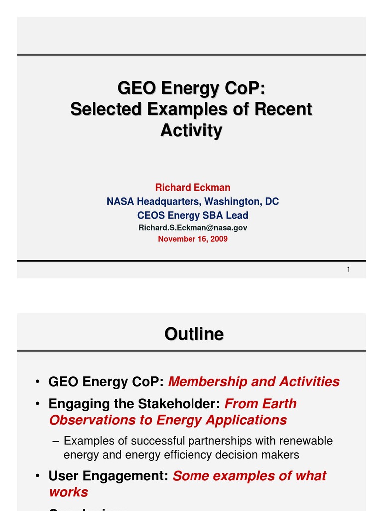 Energy CoP Presentation | PDF | Nature