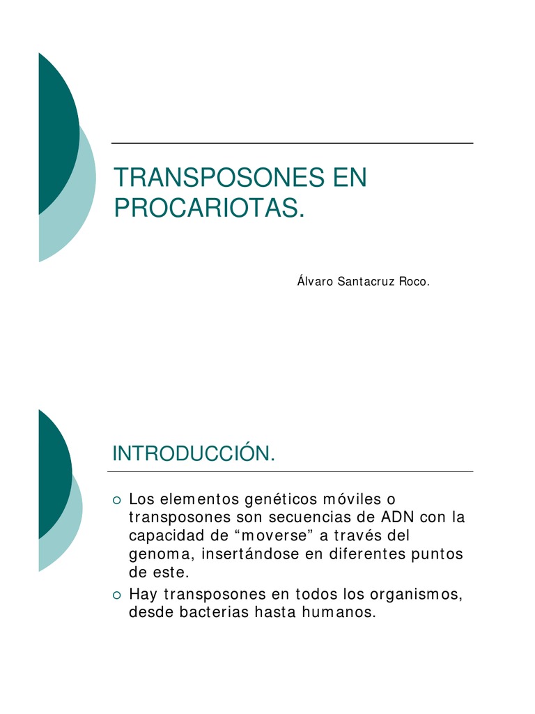 TRANSPOSONESENPROCARIOTAS | PDF | Elemento transponible | Plásmido