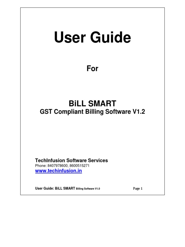 Comprehensive User Guide for BiLL SMART GST Compliant Billing Software ...