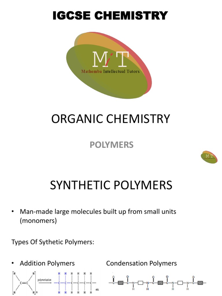 Organic Chem - Polymers | PDF | Hydrolysis | Polymerization
