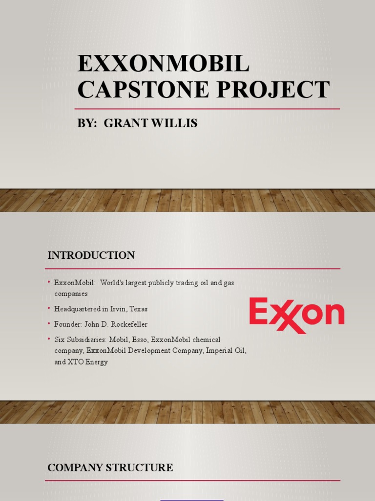 ExxonMobil Capstone Project Overview | PDF | Exxon Mobil | Corporate ...