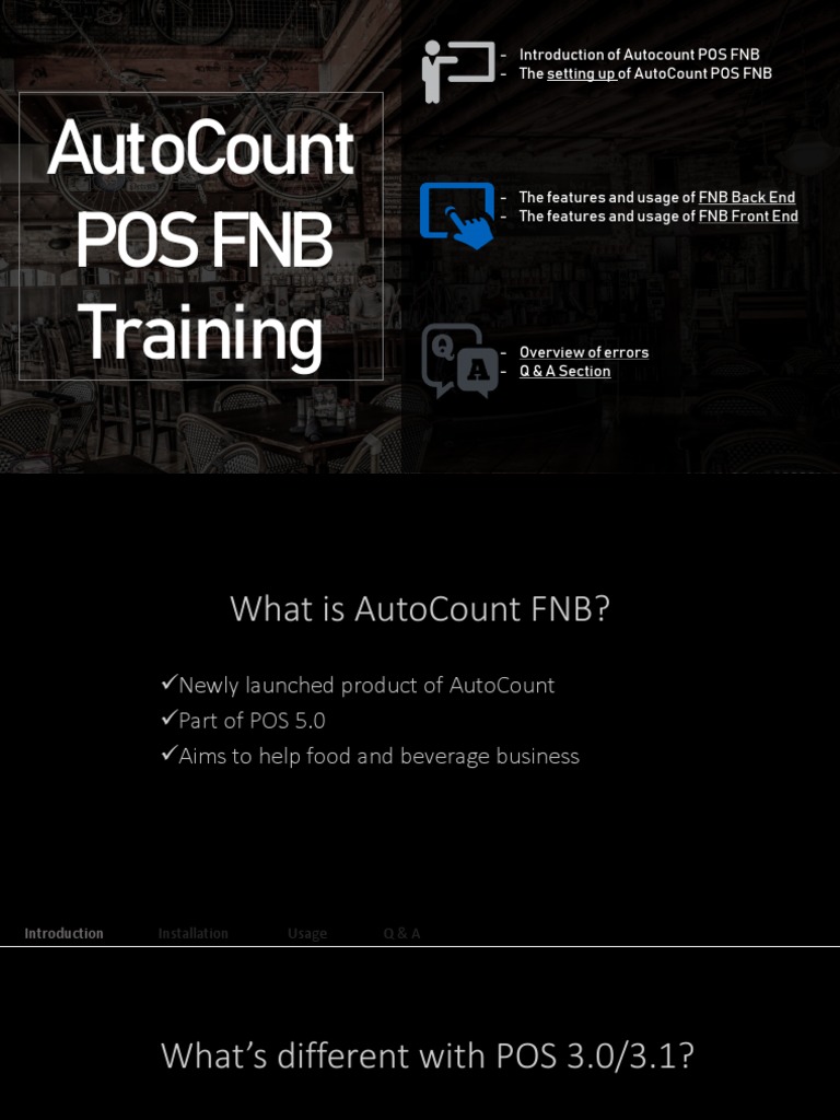 Autocount Pos FNB Training: - Introduction of Autocount Pos FNB - The ...