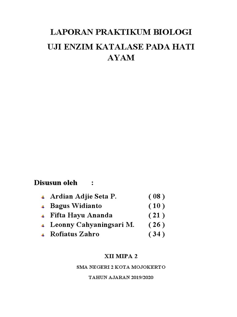 Uji Enzim Katalase Pada Hati Ayam | PDF