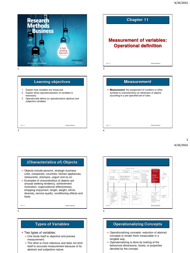 Chapter - 11 - Measurement of Variables | PDF | Measurement | Concept