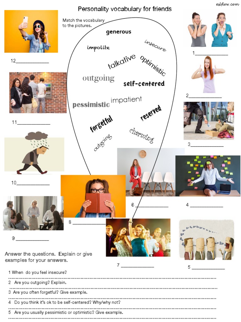 Personality Vocabulary for Friends | PDF