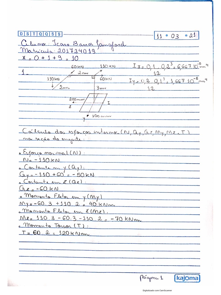 3° TVC de RESMAT 2 - Icaro Barros Sanglard | PDF
