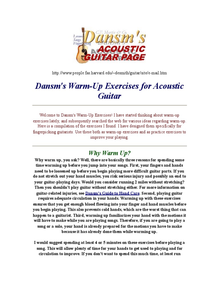 Classical Guitar Warm Up Exercise | PDF | Guitars | Irish Musical ...