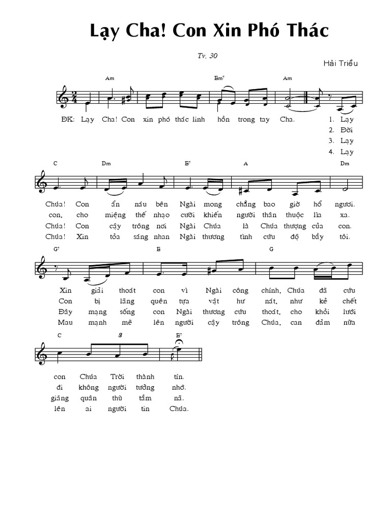 Lay Cha Con Xin Pho Thac Thanh Vinh 30 | PDF