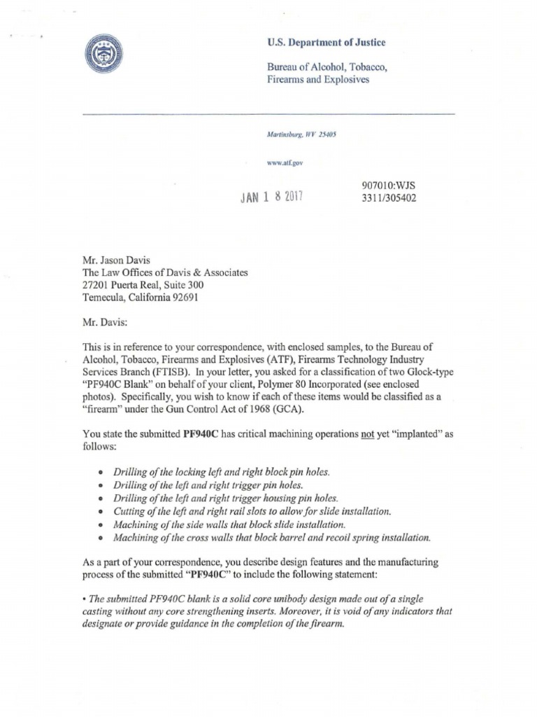 Firearm Classification Inquiry | PDF | Firearms | Gun Barrel