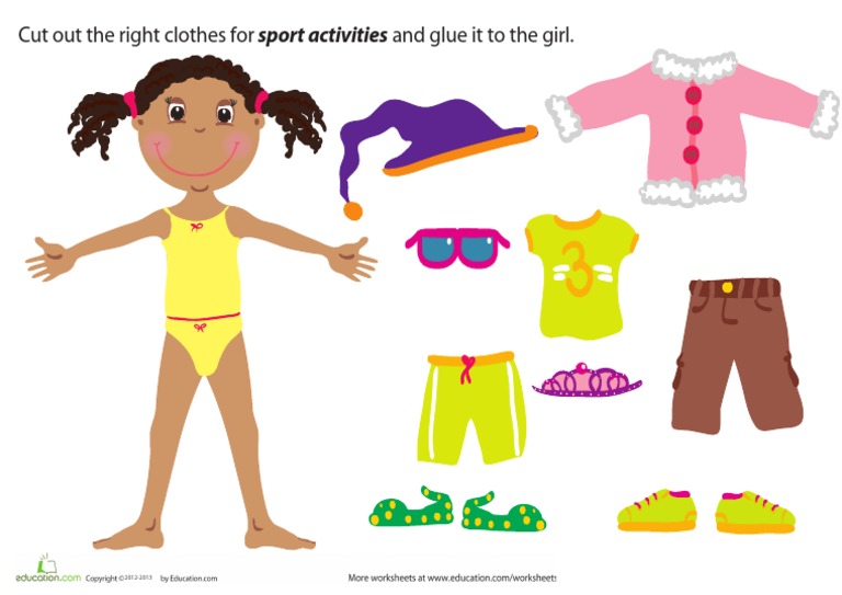 Sports Girl Paper Doll Worksheet | PDF