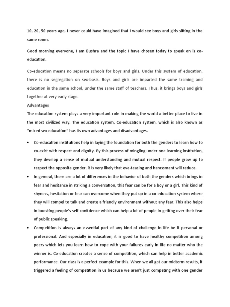 The Advantages of Co-Education: Building Understanding and Respect ...