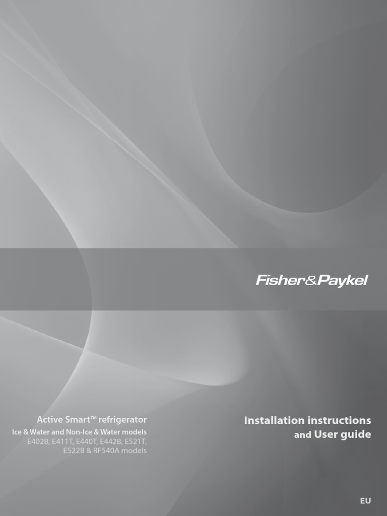 Fisher & Paykel E522B Installation Instructions 4951 - Eu - Active ...