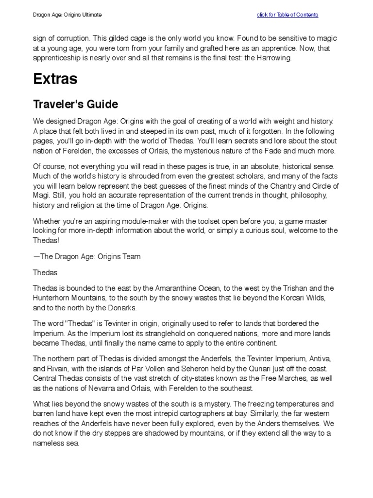 DAO Extras | PDF | Elf (Dungeons & Dragons) | Dwarf (Dungeons & Dragons)