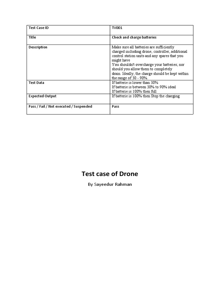 Test Case Drone | PDF | Unmanned Aerial Vehicle | Camera