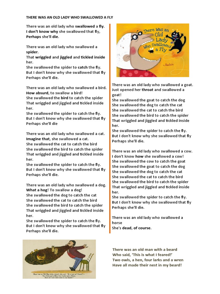 A1 There Was An Old Lady Who Swallowed A Fly | PDF | Nature