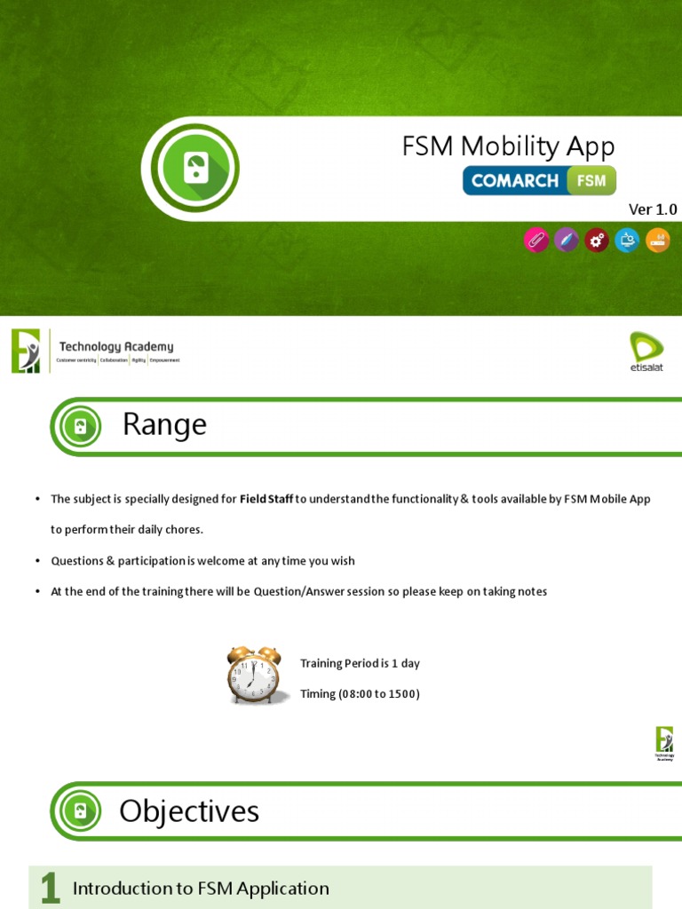FSM Mobility Training | PDF | Icon (Computing) | Online And Offline
