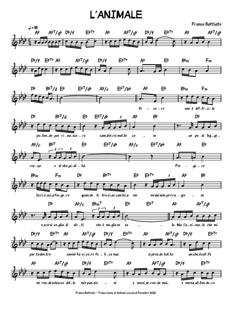 L'Animale - Franco Battiato | PDF