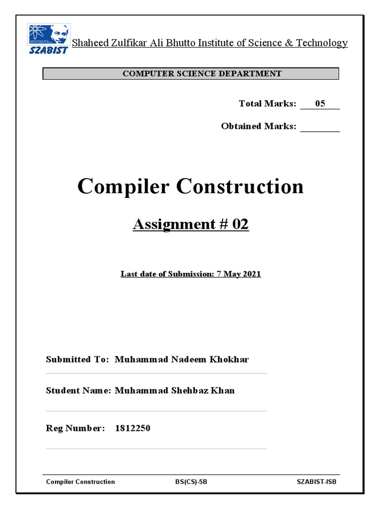 Compiler Construction: Assignment # 02 | Download Free PDF | Software | Computer Programming