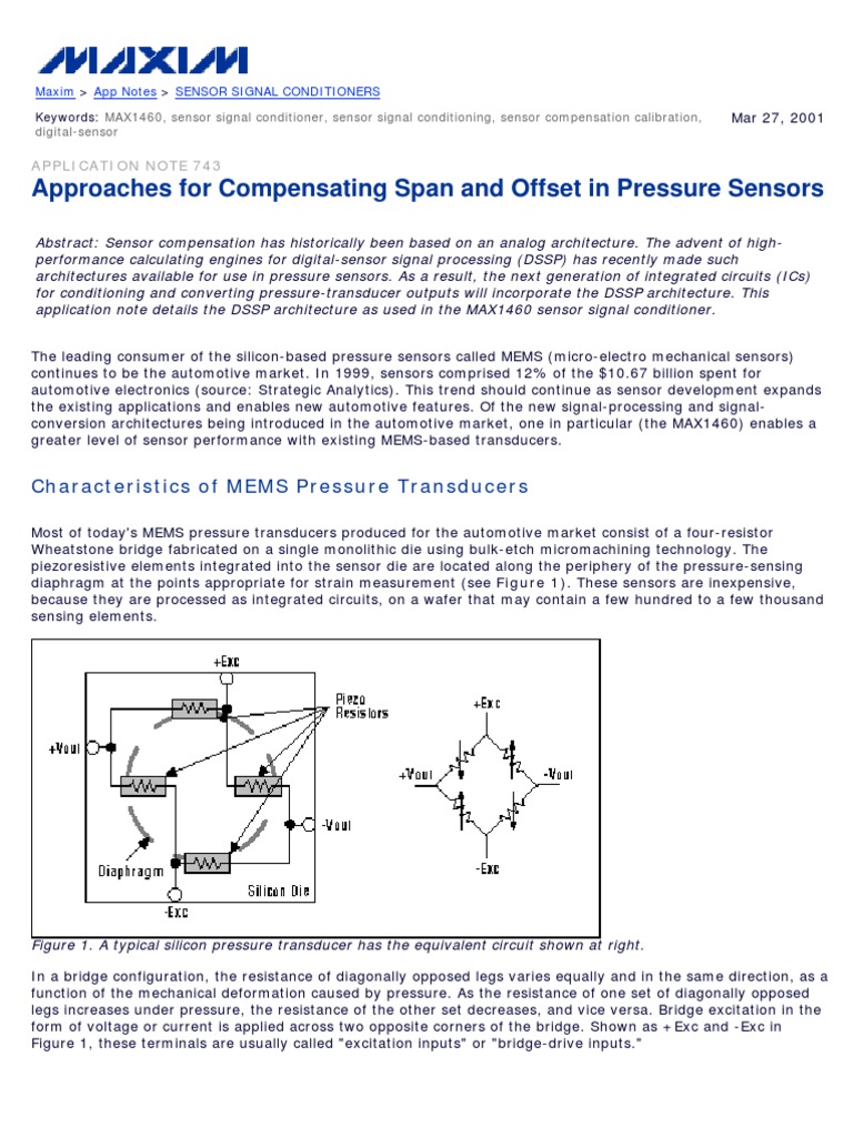 AN743 - Approaches For Compensating Span and Offset in Pressure Sensors ...