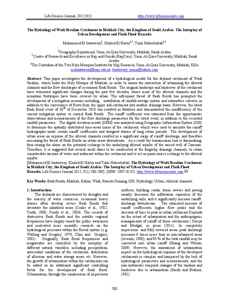 The Hydrology of Wadi Ibrahim Catchment in Makkah City The Kingdom of ...