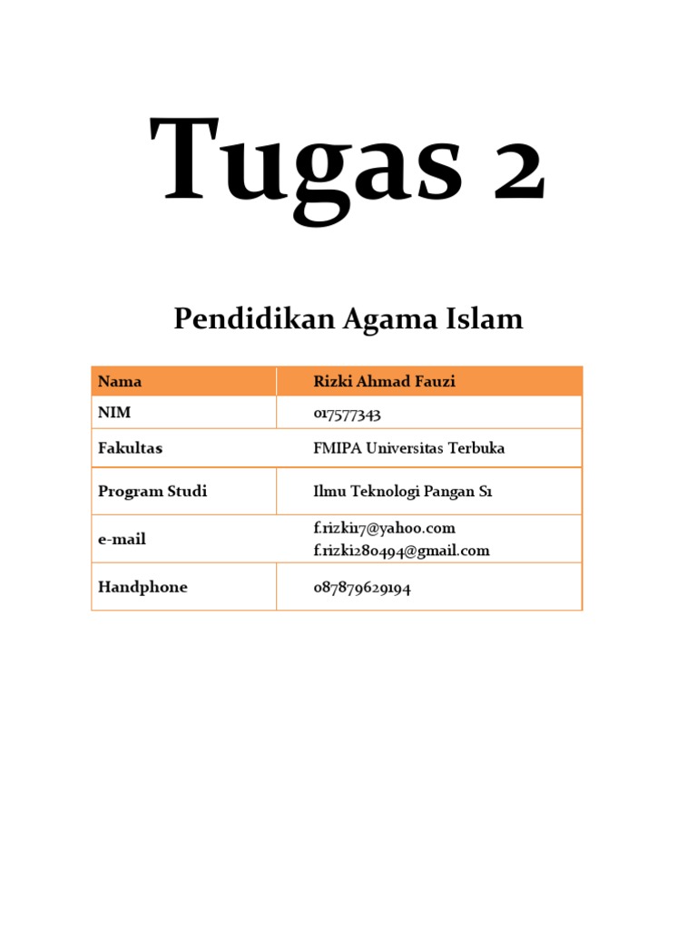 Tugas 2 PAI | PDF | Agama & Spiritualitas