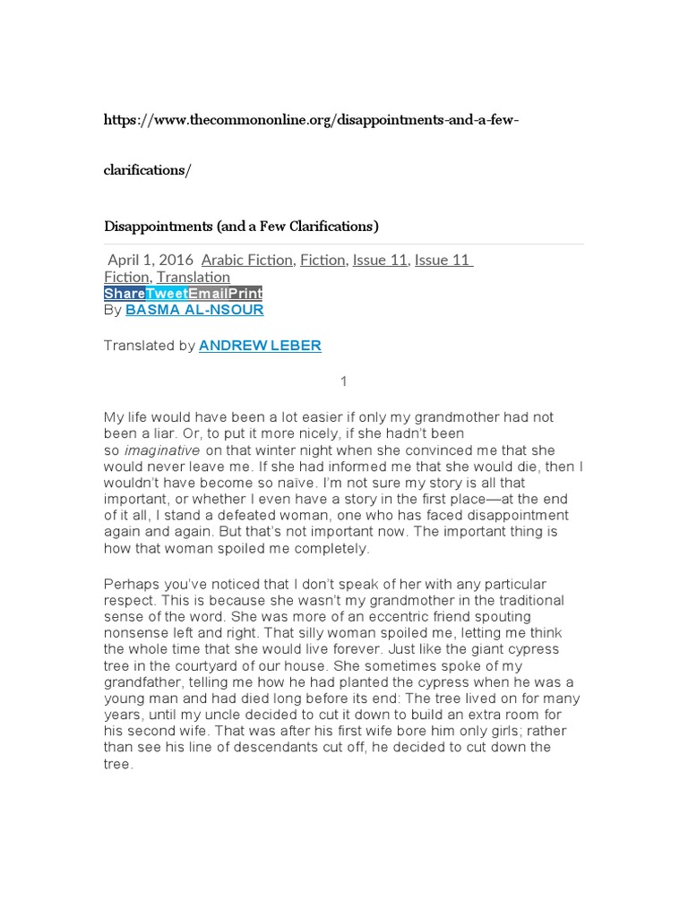 Basma Al-Nsour, Disappointments | PDF