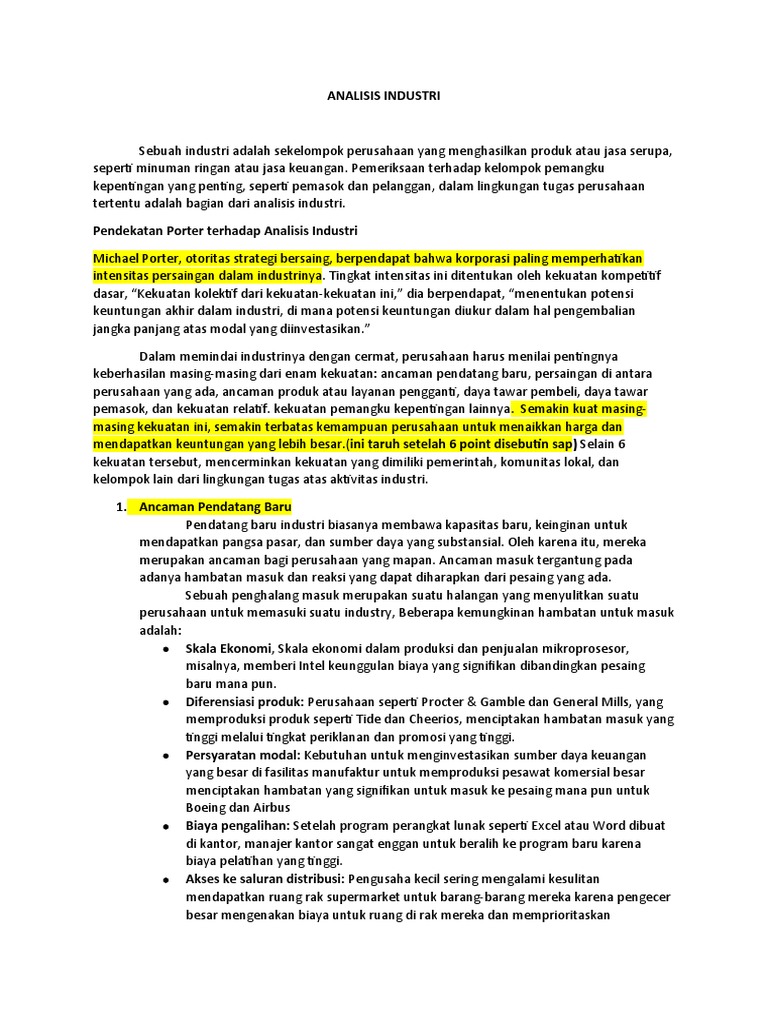 Analisis Industri M. Strategi | PDF