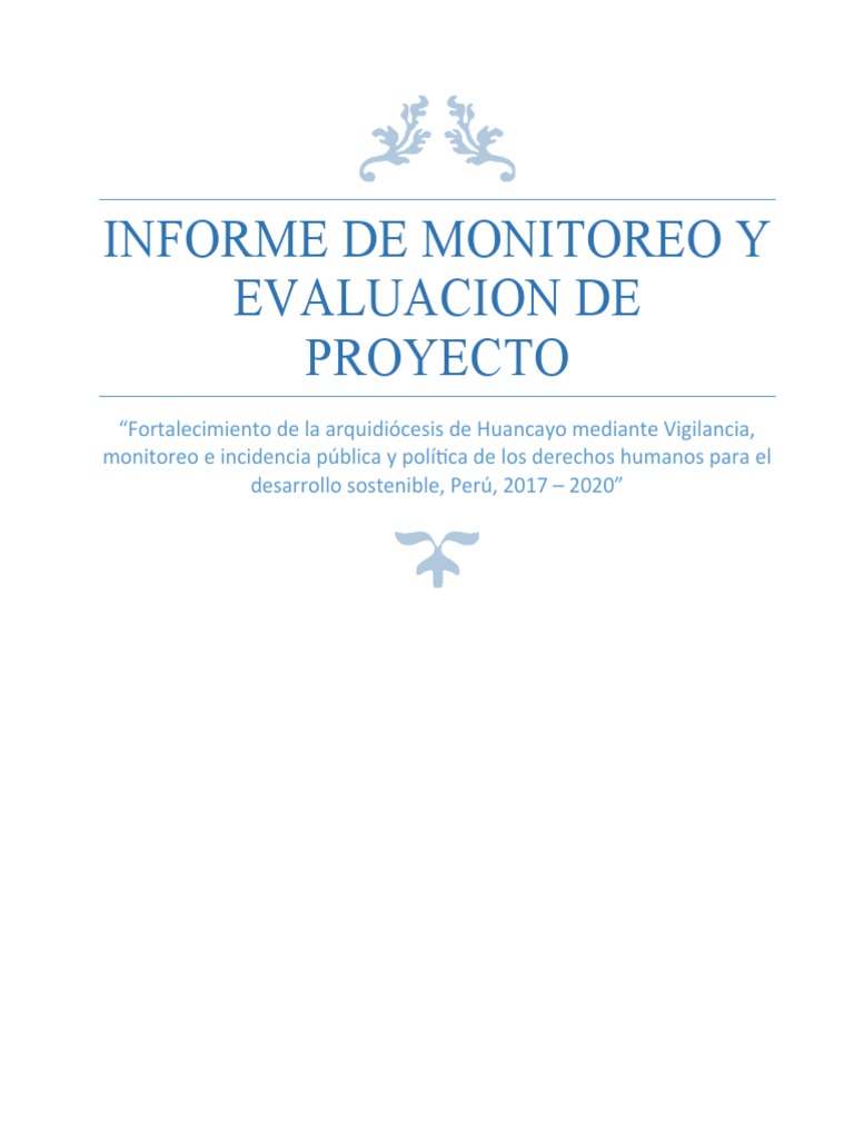 Informe de Monitoreo y Evaluacion de Proyecto MISEREOR | PDF | Monitoreo y evaluación | Evaluación