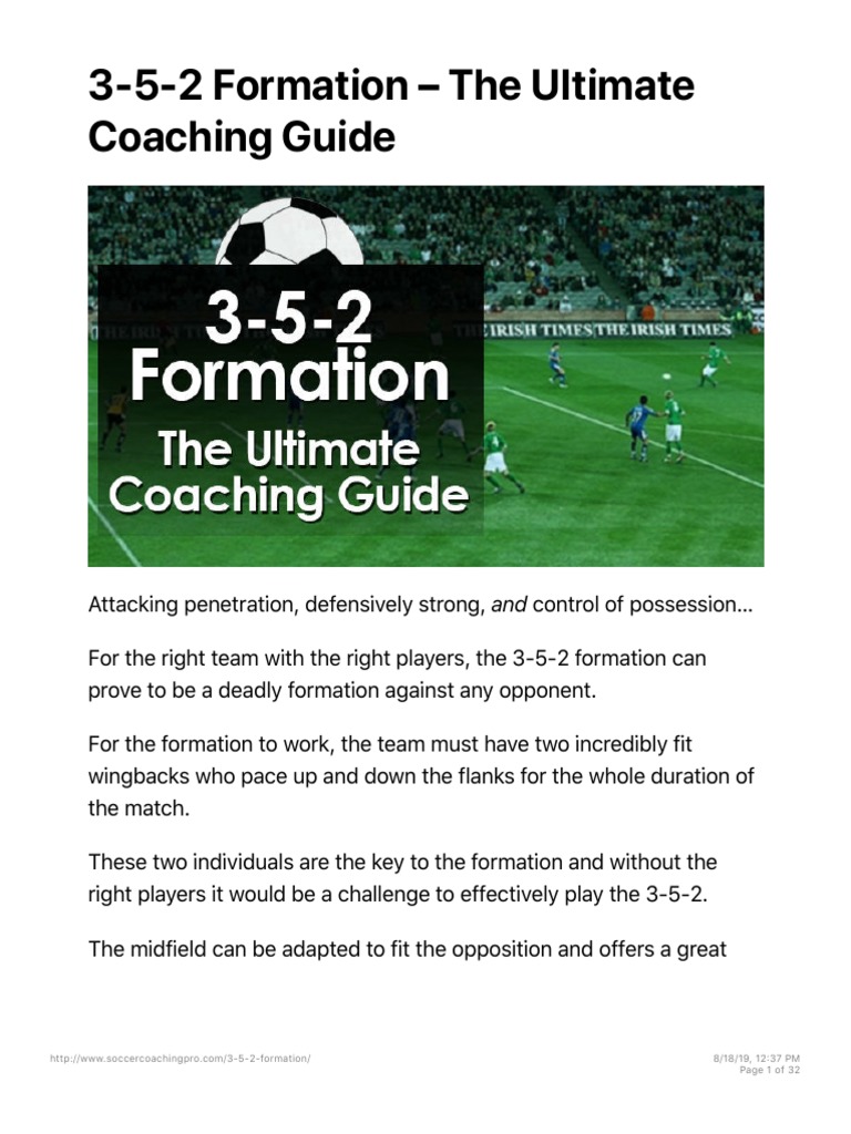 3-5-2 Formation - The Ultimate Coaching Guide | PDF | Forward ...