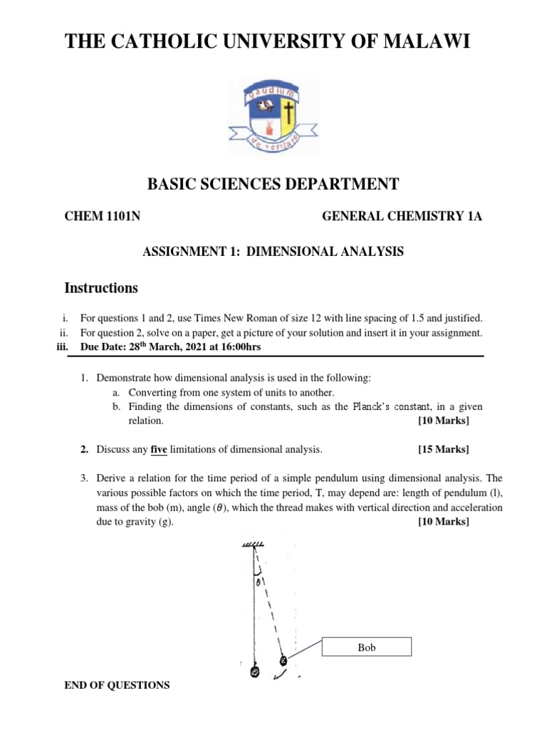 Assignment 1 - Dimensional Analysis | PDF
