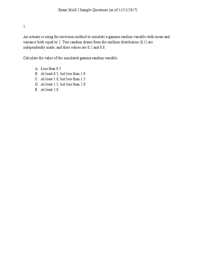 MAS-I Sample Questions | PDF | Mean Squared Error | Cross Validation ...