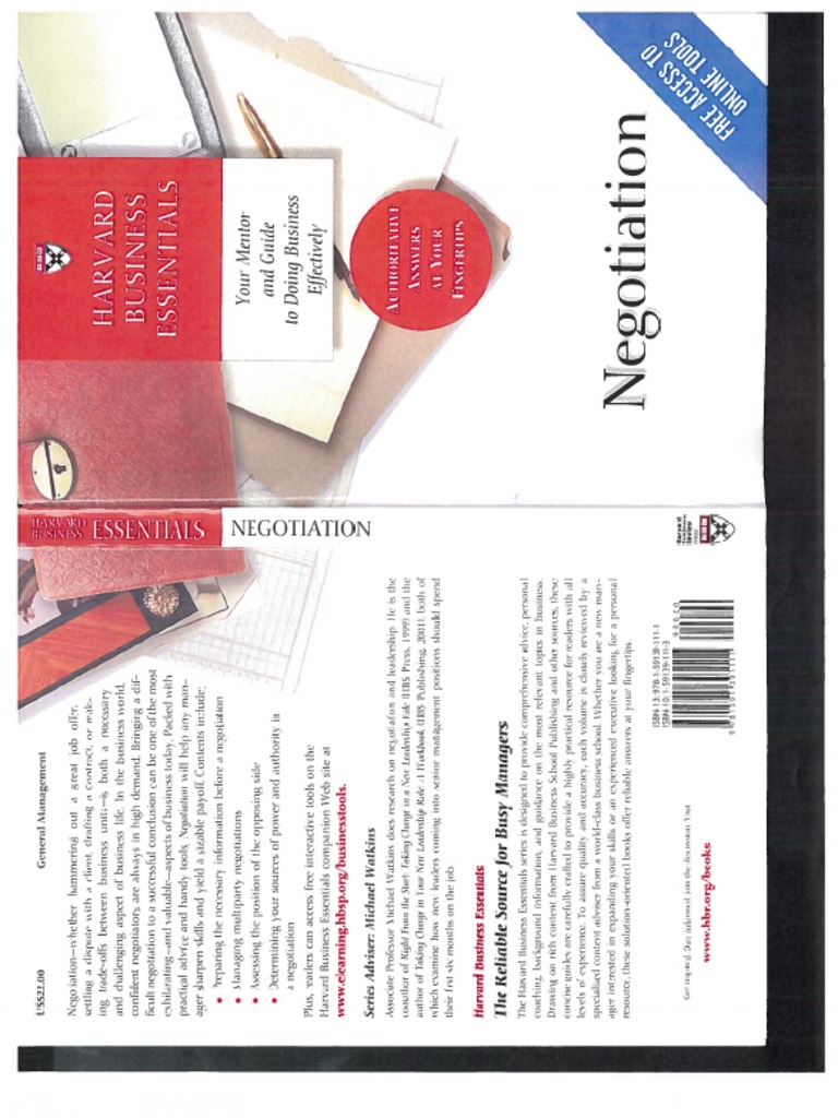Harvard Business Essentials Negotiation | PDF