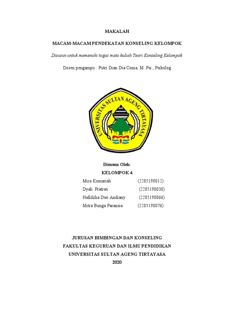 Makalah Teori Konseling Kelompok | PDF | Karier & Perkembangan