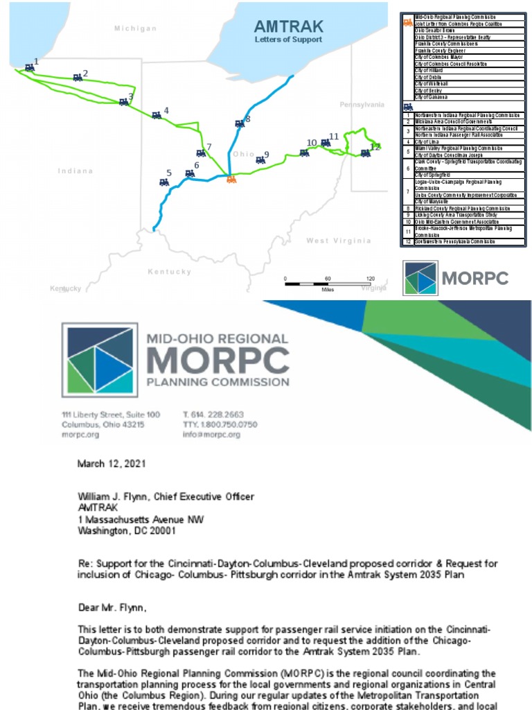 MORPC's Pitch For Amtrak in Ohio | PDF | Amtrak | Columbus