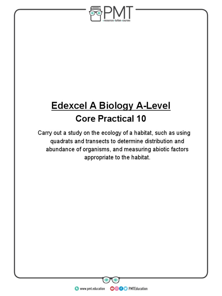 Edexcel A Biology A-Level: Core Practical 10 | PDF | Ecology | Risk
