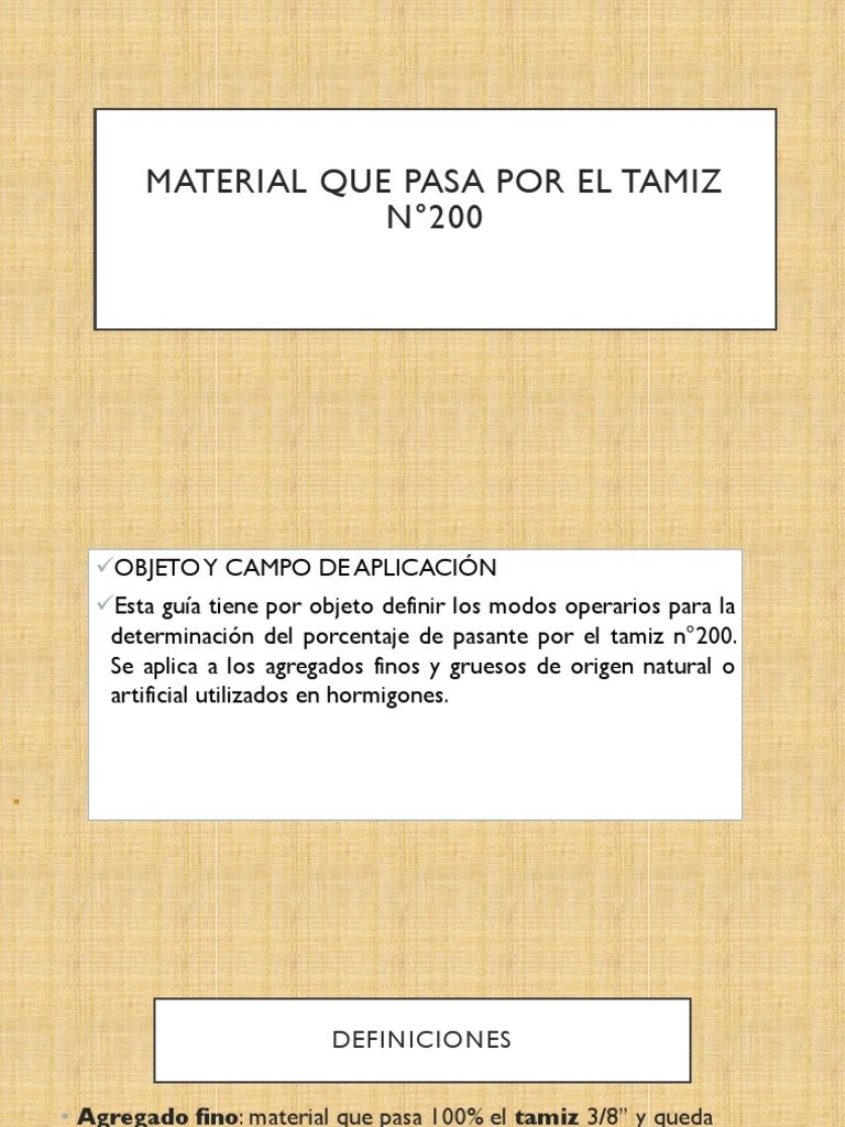 Pasante Tamiz 200 | PDF