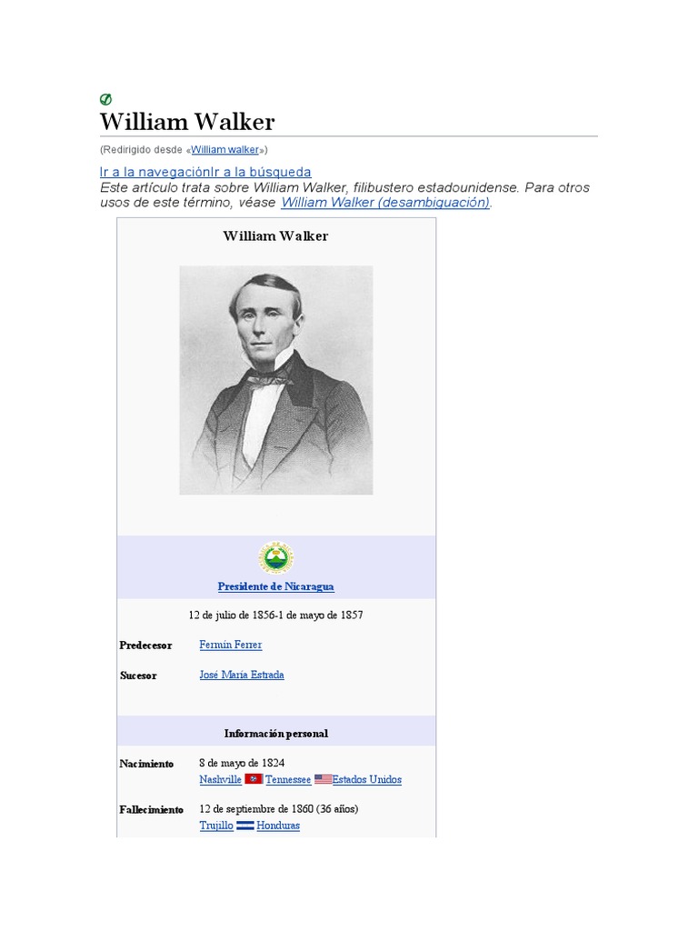 William Walker | PDF | Nicaragua | Gobierno