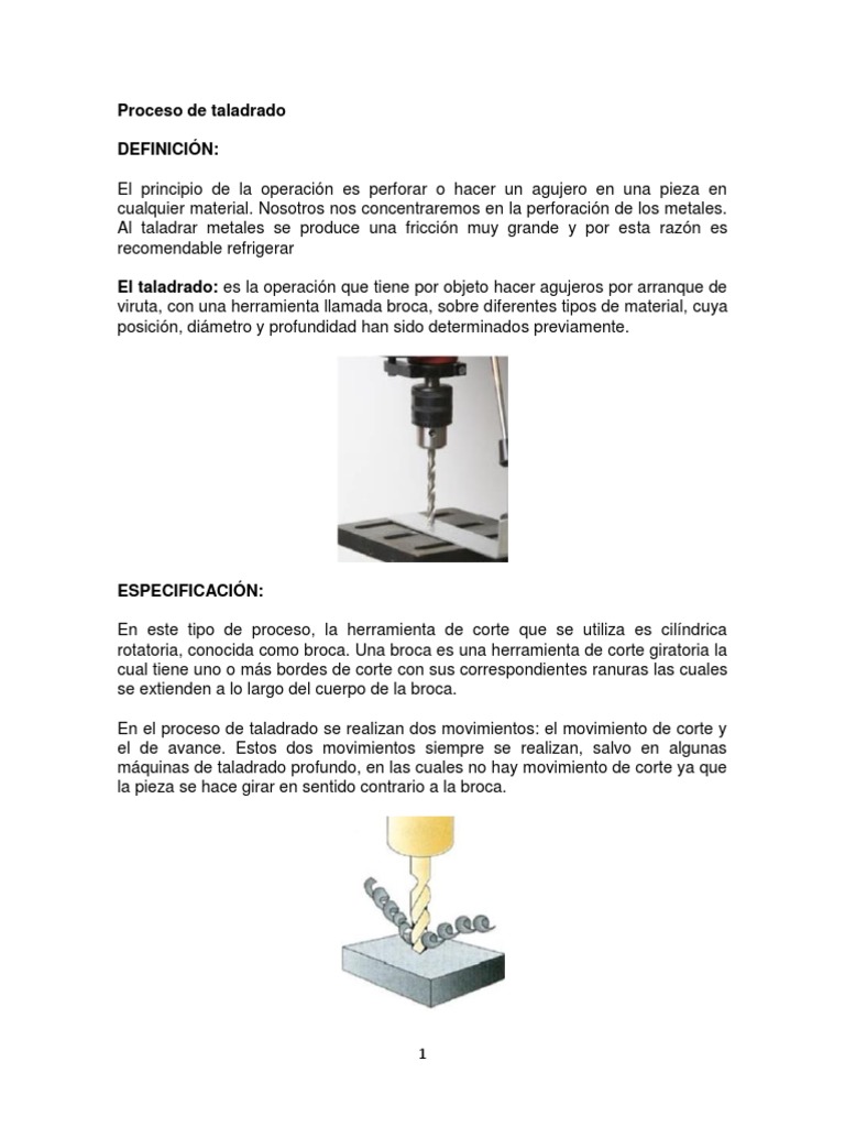Proceso de Taladrado | PDF | Perforar | Equipo