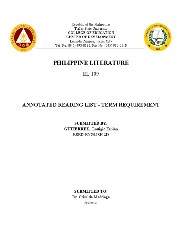 Annotated Reading List | PDF | Poetry