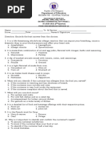 Food and Beverage Service Pre-Test | PDF | Tableware | Menu