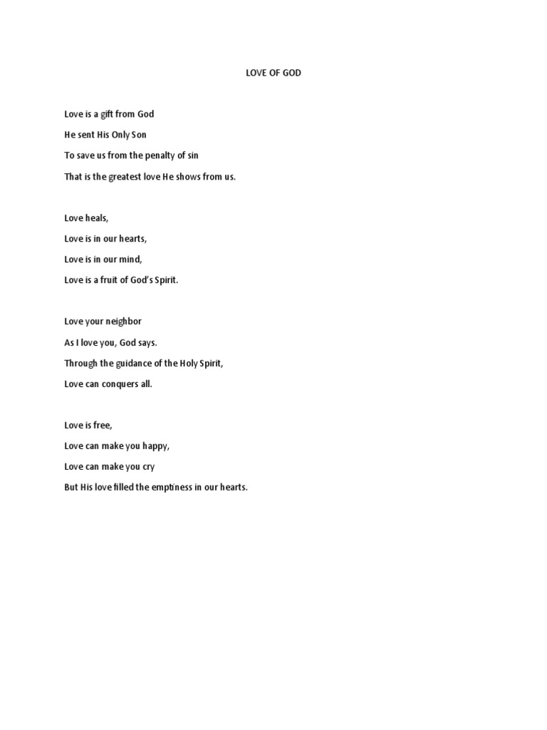 LOVE OF GOD-Poem | PDF