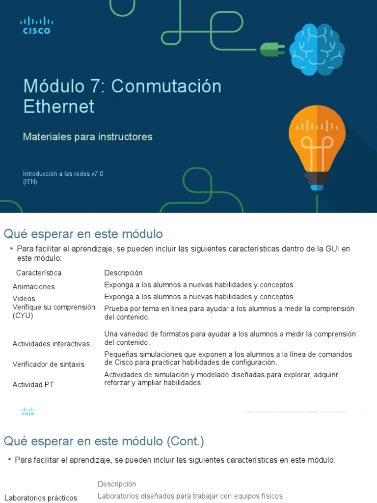 ITN - Module - 7 Español | PDF | Conmutador de red | Ethernet